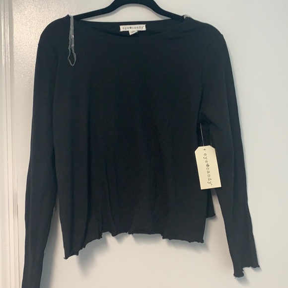 eye candy | Tops | Eye Candy Fun Hem At Waist And Sleeves | Poshmark